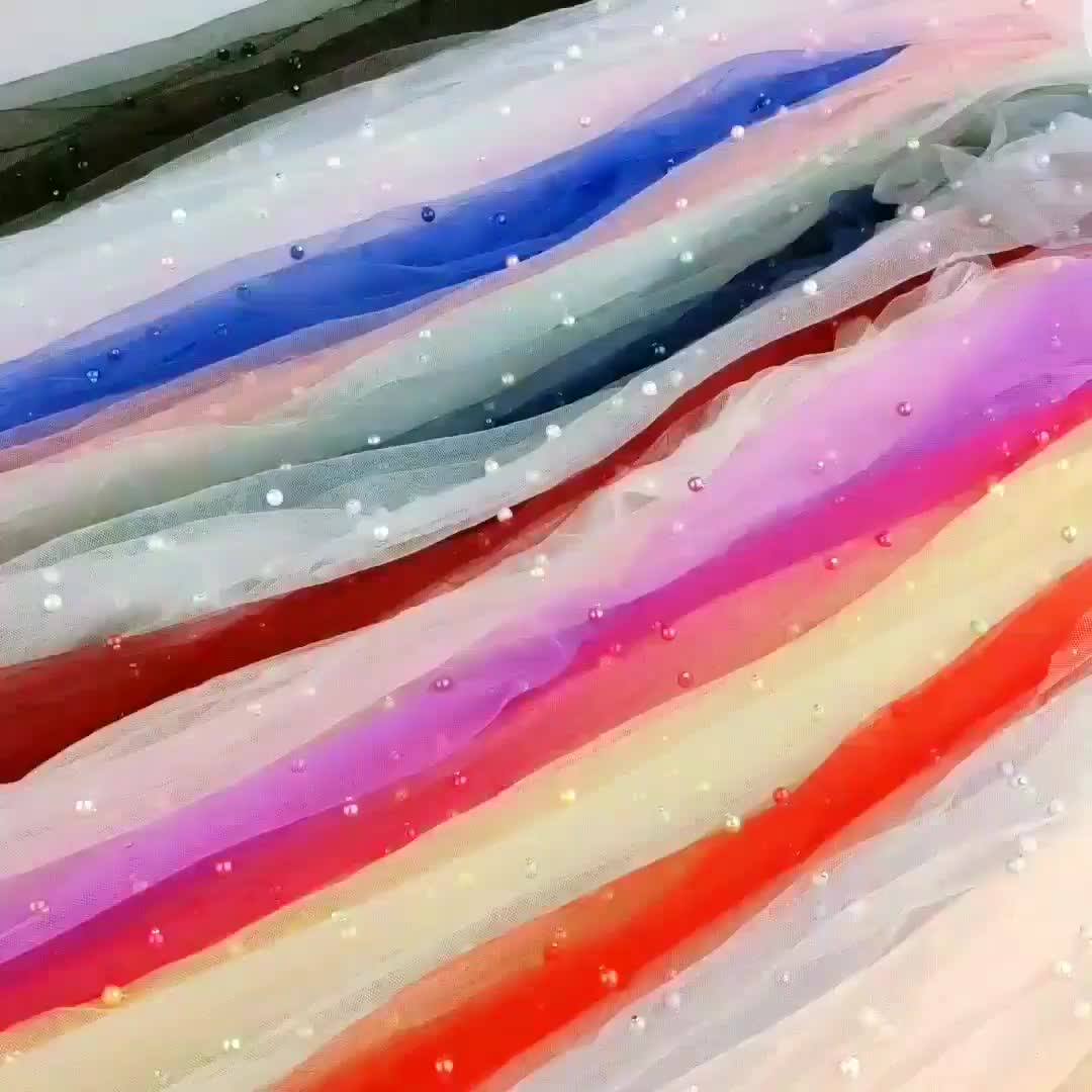 Tulle Net With Shiny Pearl High Quality Fabric - Buy Pearl Fabric,Light ...