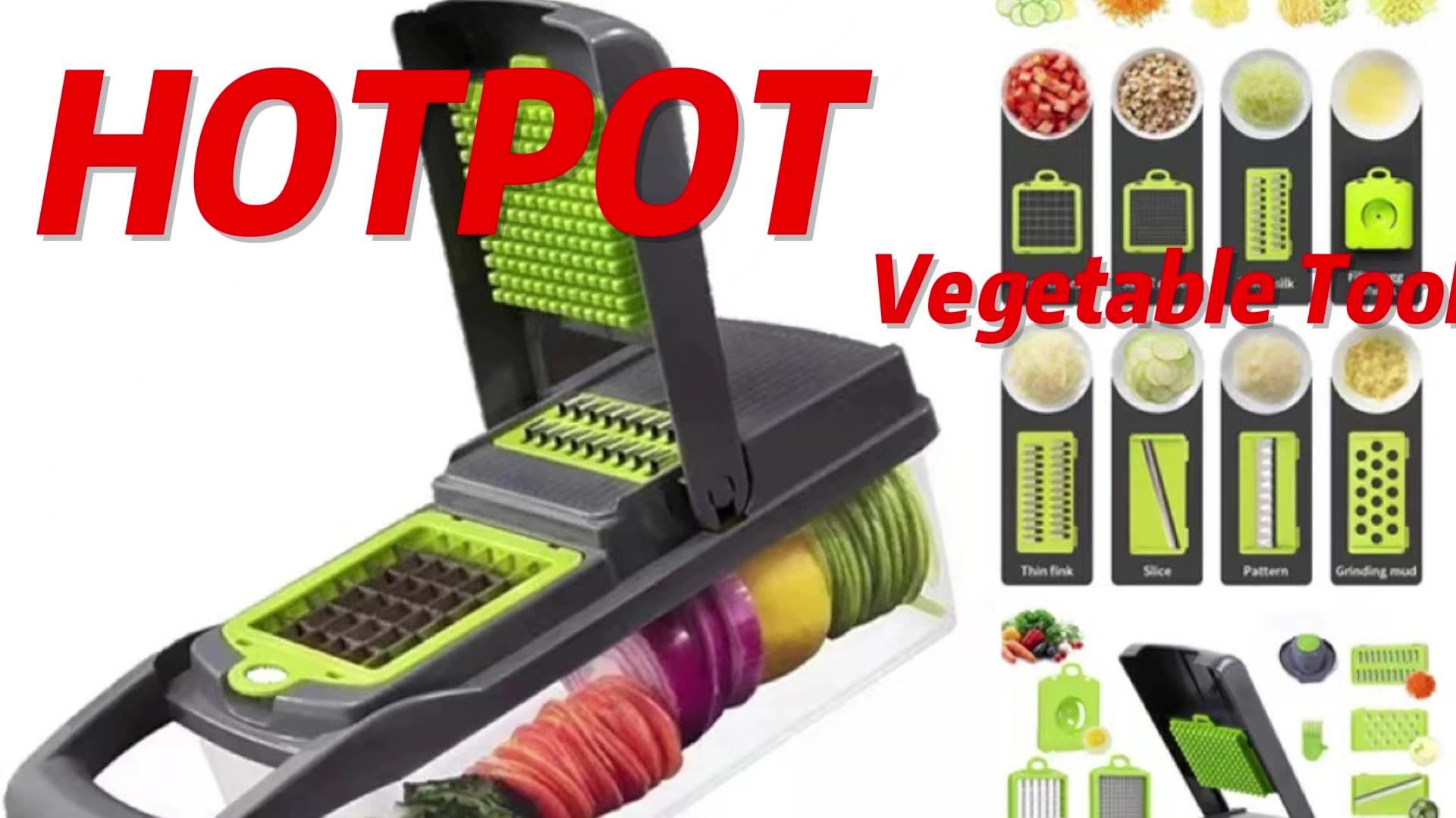 Multifunctional 16 In 1 Fruit Vegetable Onion Slicer Dicer Spiralizer ...