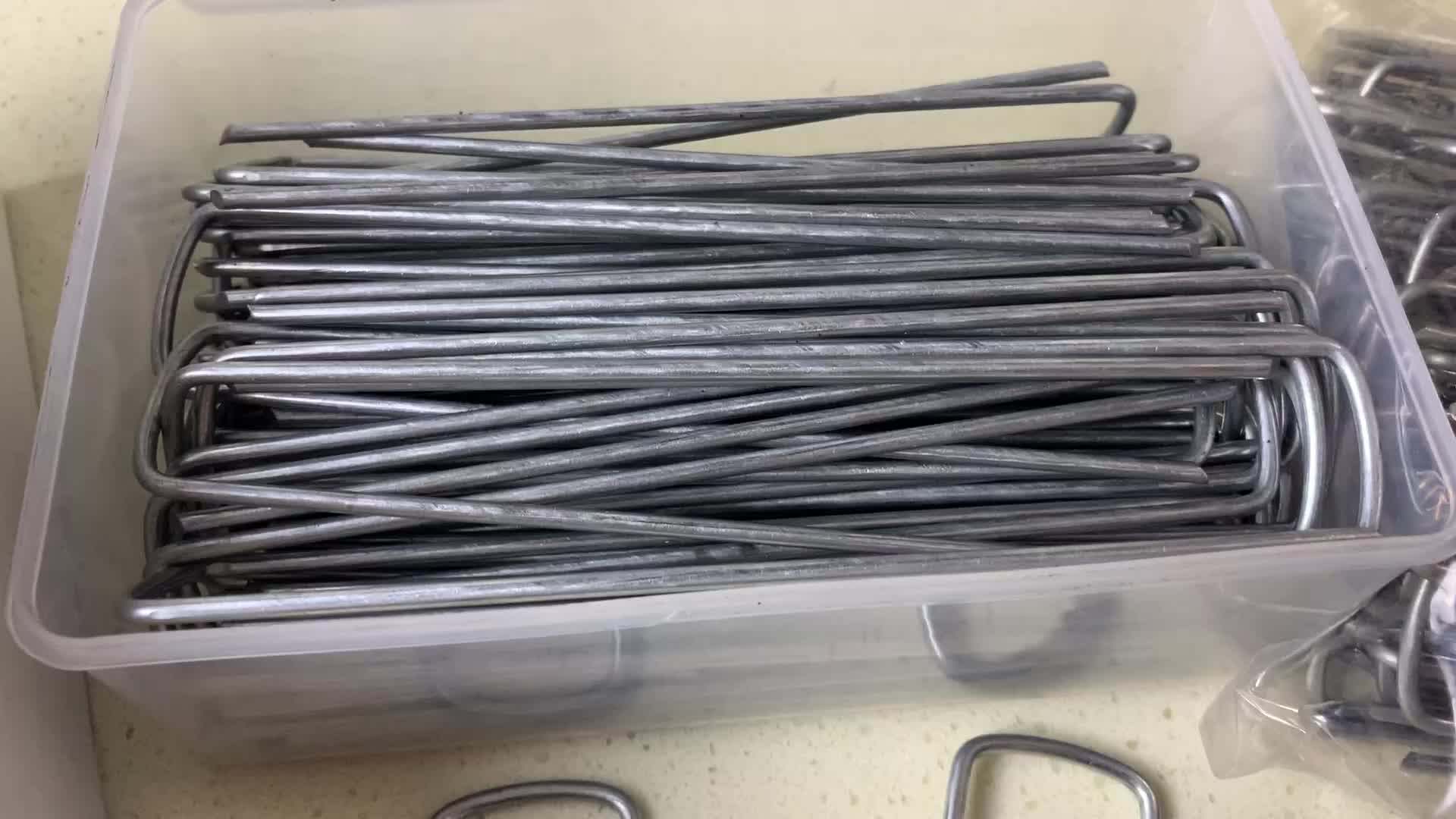 U Shaped Steel Sod Pegs Galvanized Anti Rust Ground Cover Anchoring ...