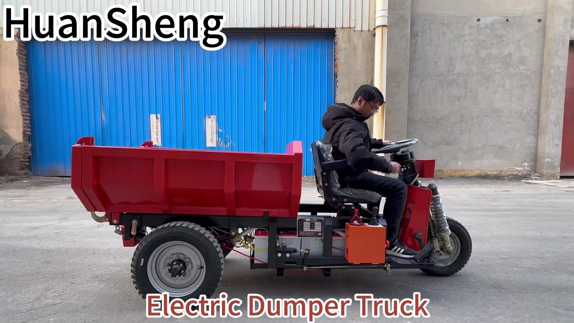 Huansheng 1.5t Hydraulic Cylinder Dumper Truck 3 Wheel Tricycle Cargo ...