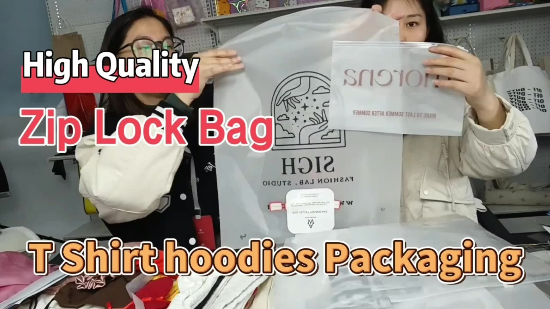 Custom Clothes Packaging Zip Lock Bag Biodegradable Matt Black Frosted ...