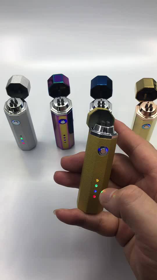 Custom Metal Round Shaped Lighter With Led Battery Quantity Display Usb ...