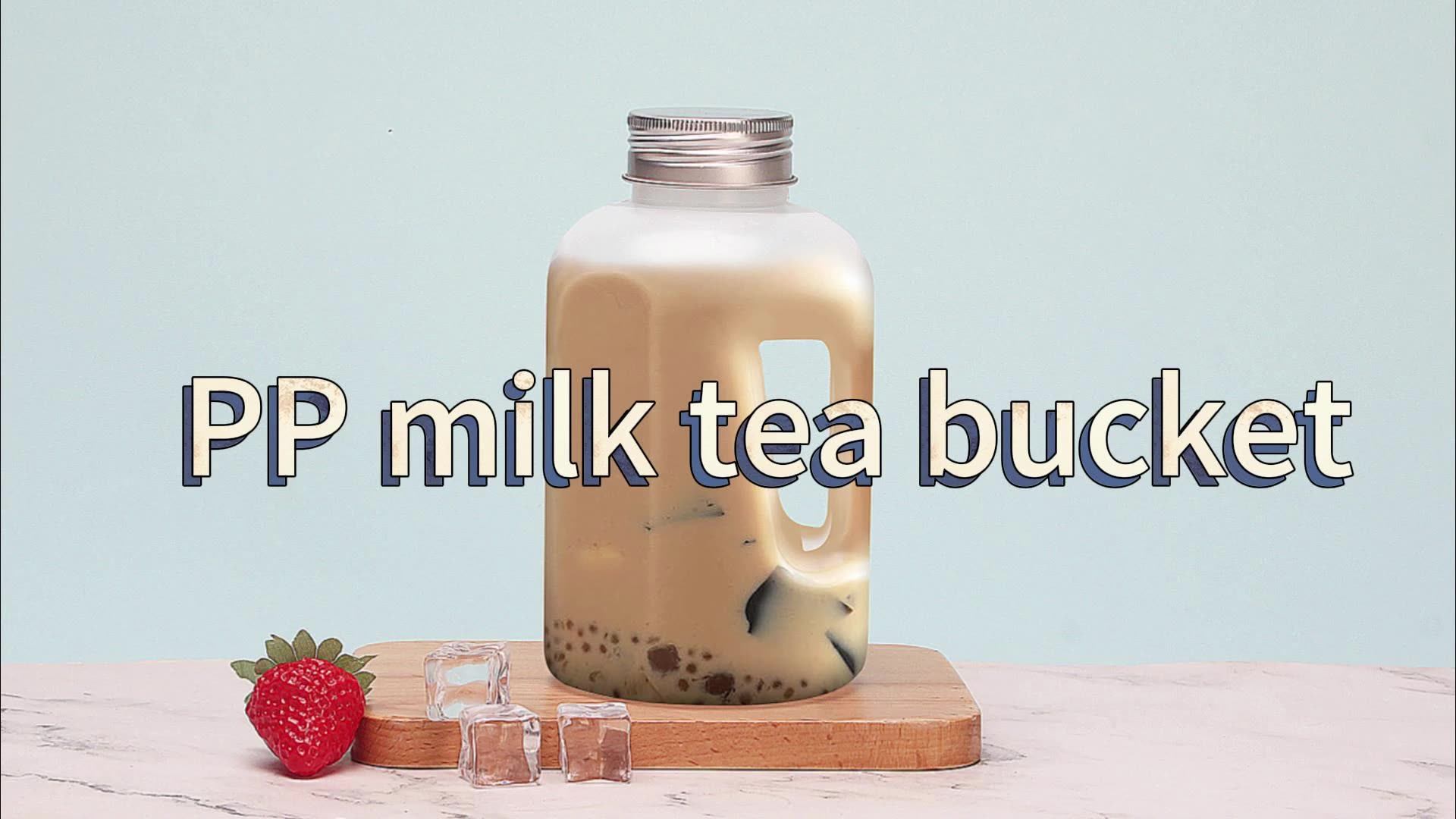 Transparent Milk Tea Bucket Beverages Plastic Drink Bucket With Handle ...