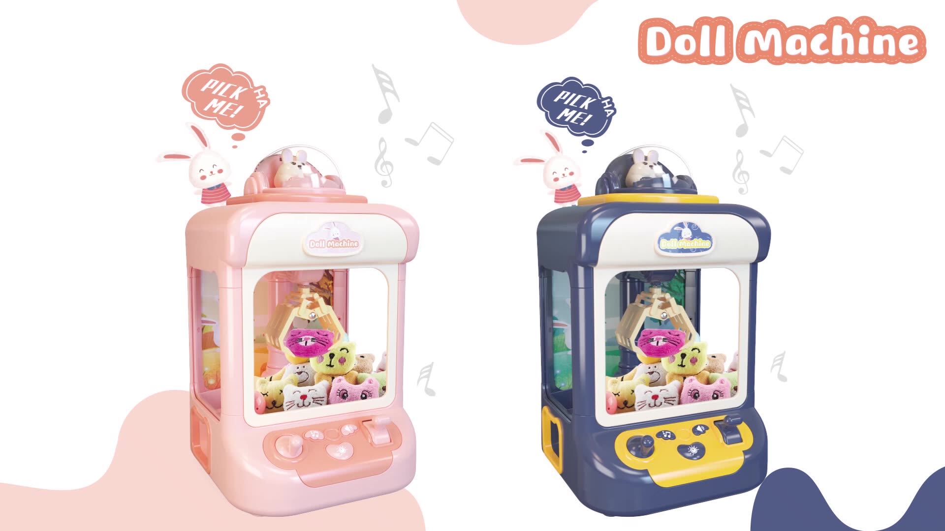Mini Claw Machine For Kids Crane Game Toys With Plush Toys Mini Rabbit ...