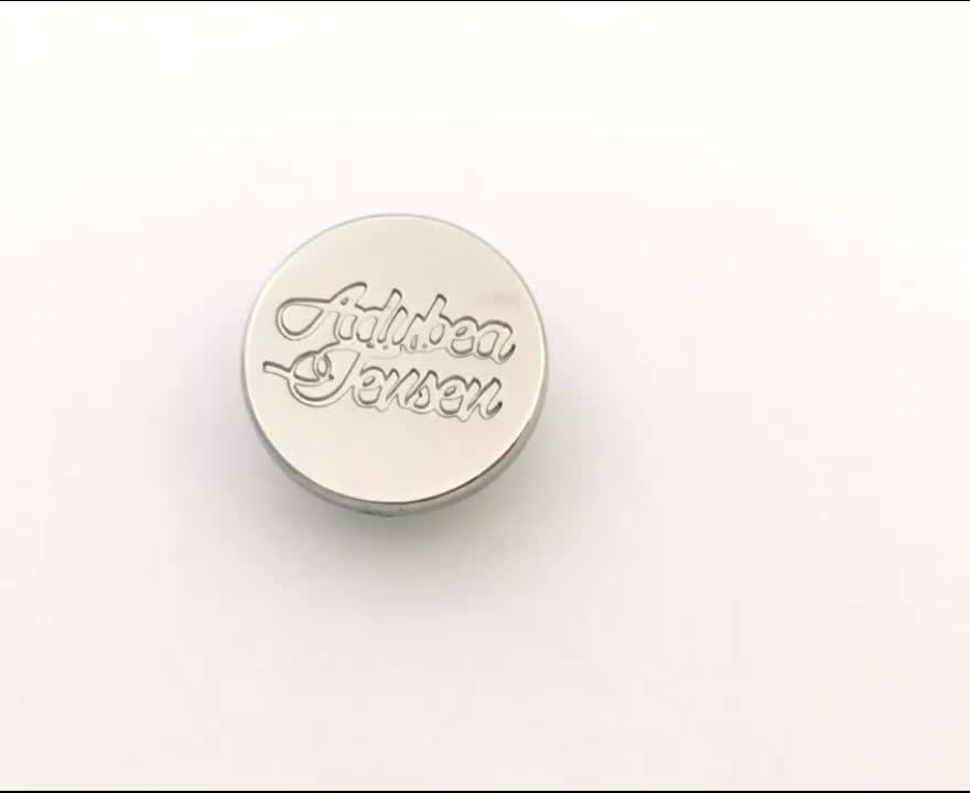 Bag Accessories Round With Rivet Fixed Engraved Metal Logo Label,Custom ...