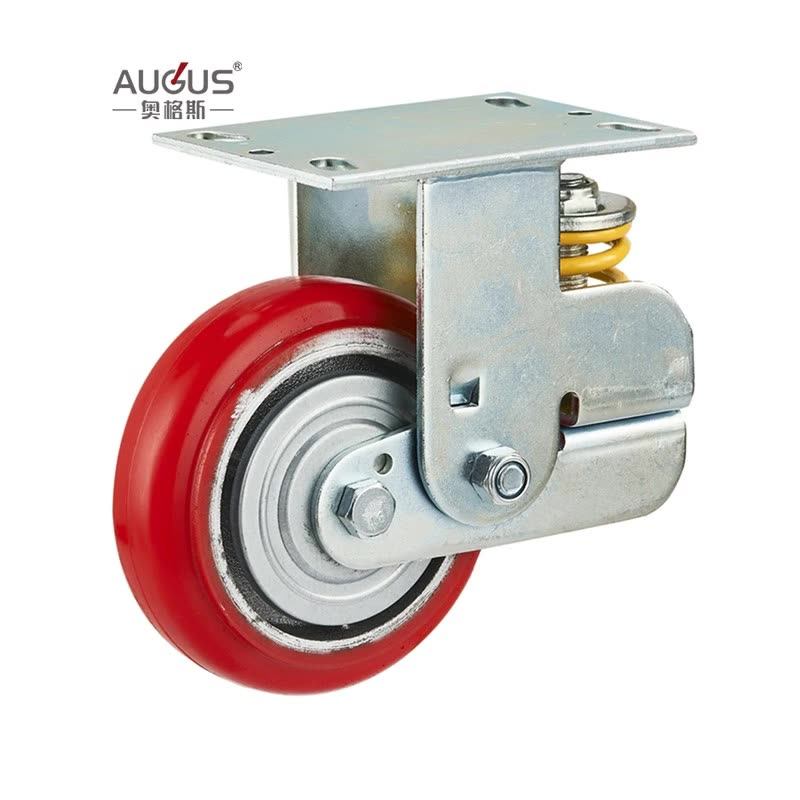 Heavy Duty Pu Double Spring Castor Wheels For Materials Handling ...