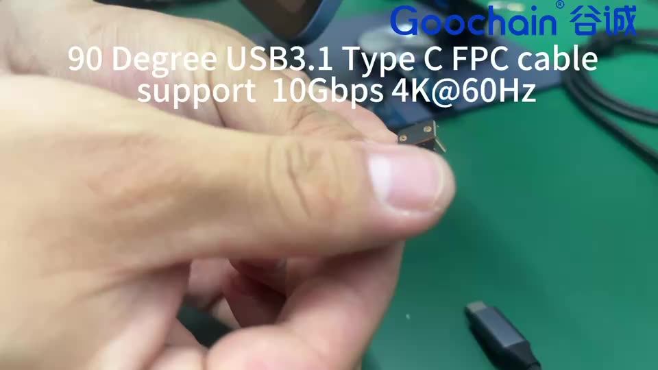 60w 90 Degree 40mm Male To Female Usb C Fpc Ffc Fpv Cable Ultra Slim ...