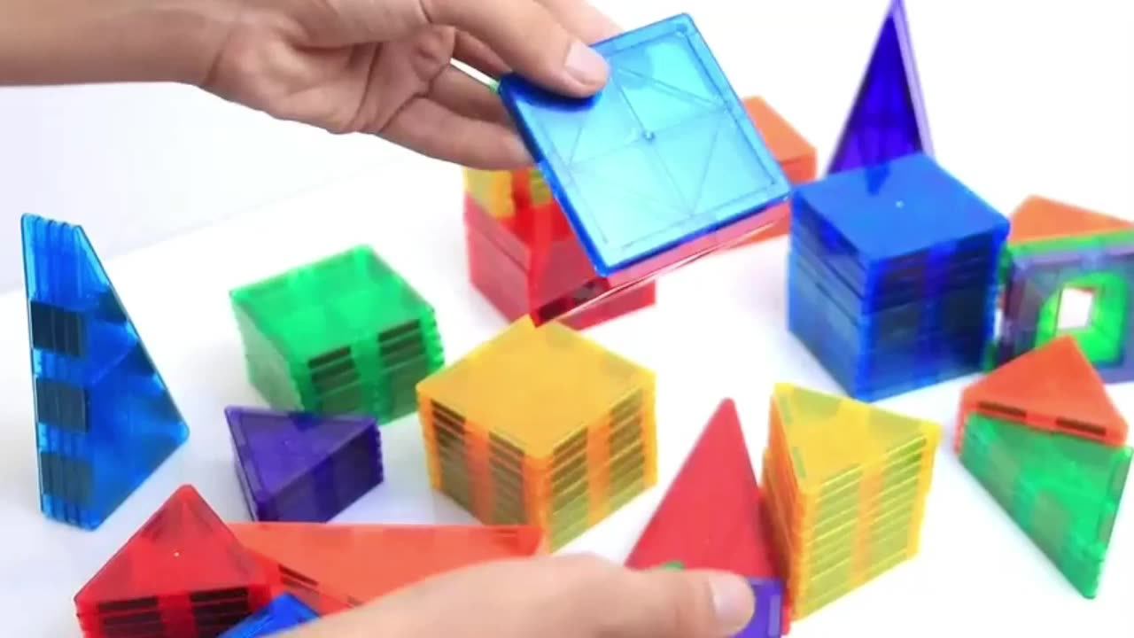 Diy Magnetic Connecting Blocks Toys Kids Educational Plastic Building ...