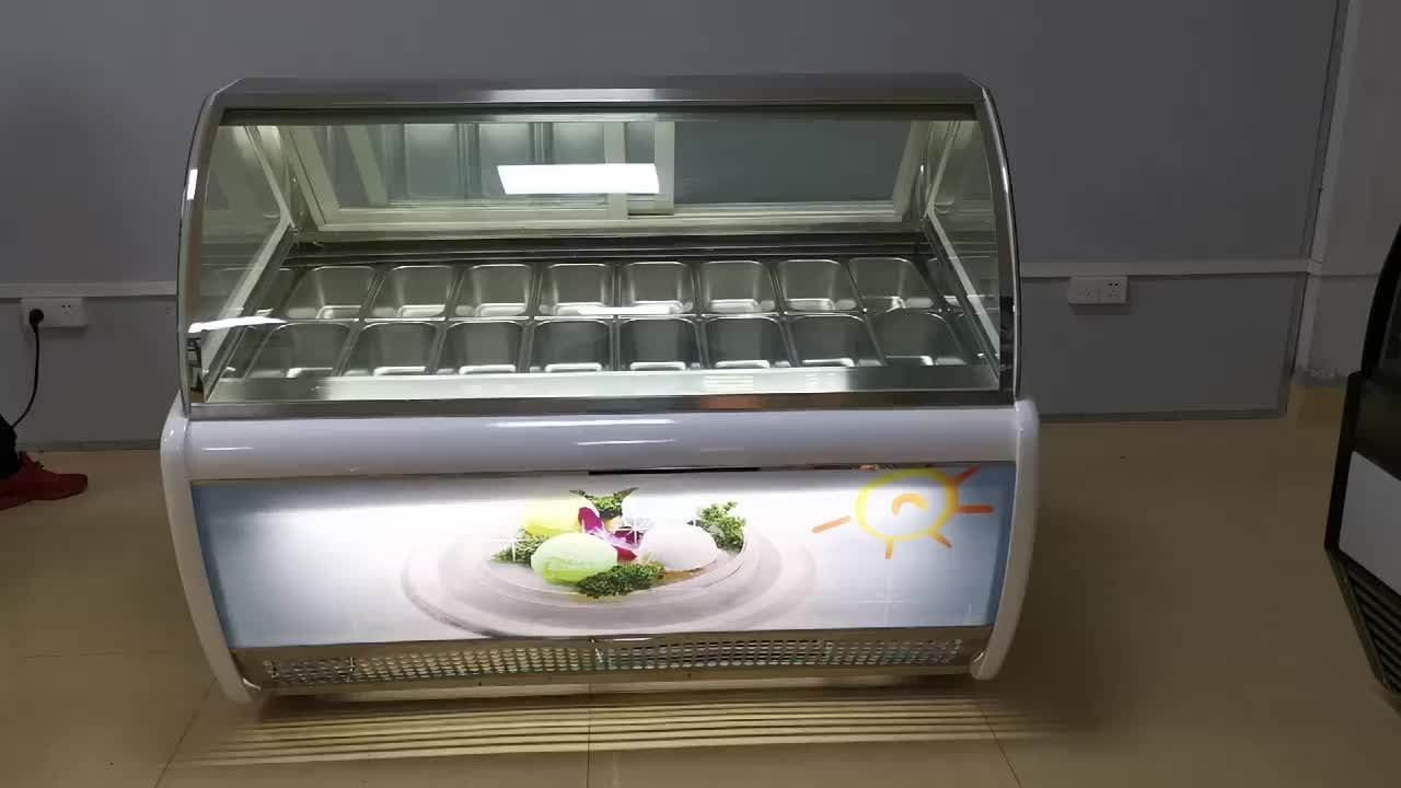 Continuous Counter Top Ice Cream Freezer Ice Cream Display Freezer ...