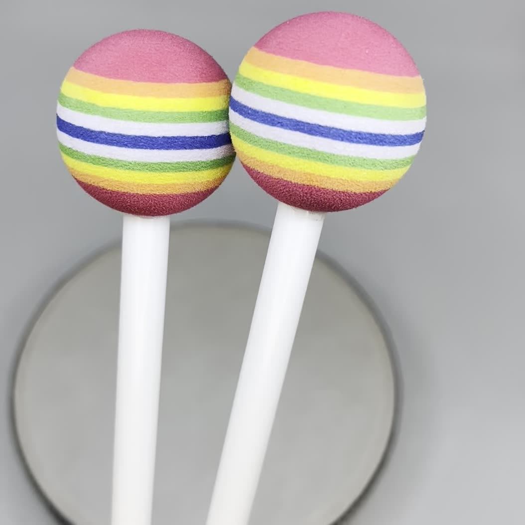 Orff Instrument Rainbow Drum Sticks Tambourines Lollipop Drum Musical ...