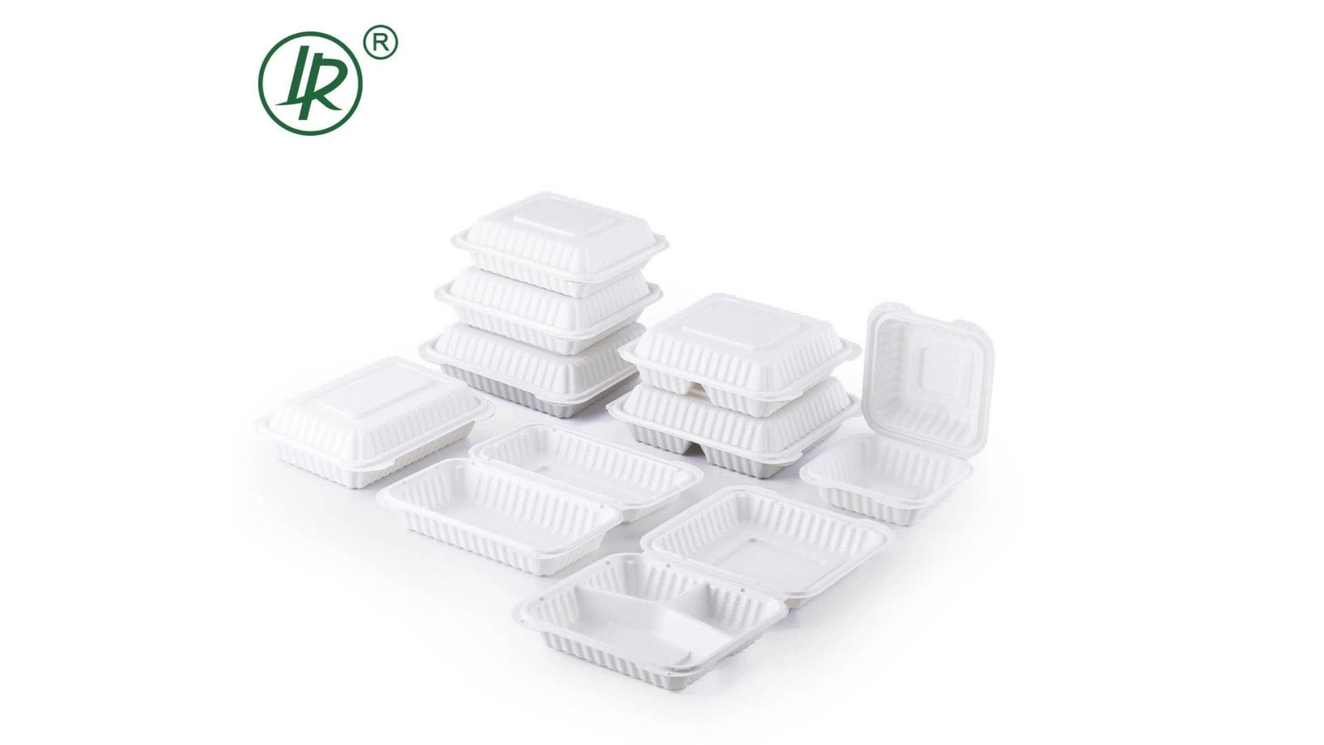 8x8" 3-compartment Eco-friendly Bio Clamshell To Go Box Disposable Mfpp ...