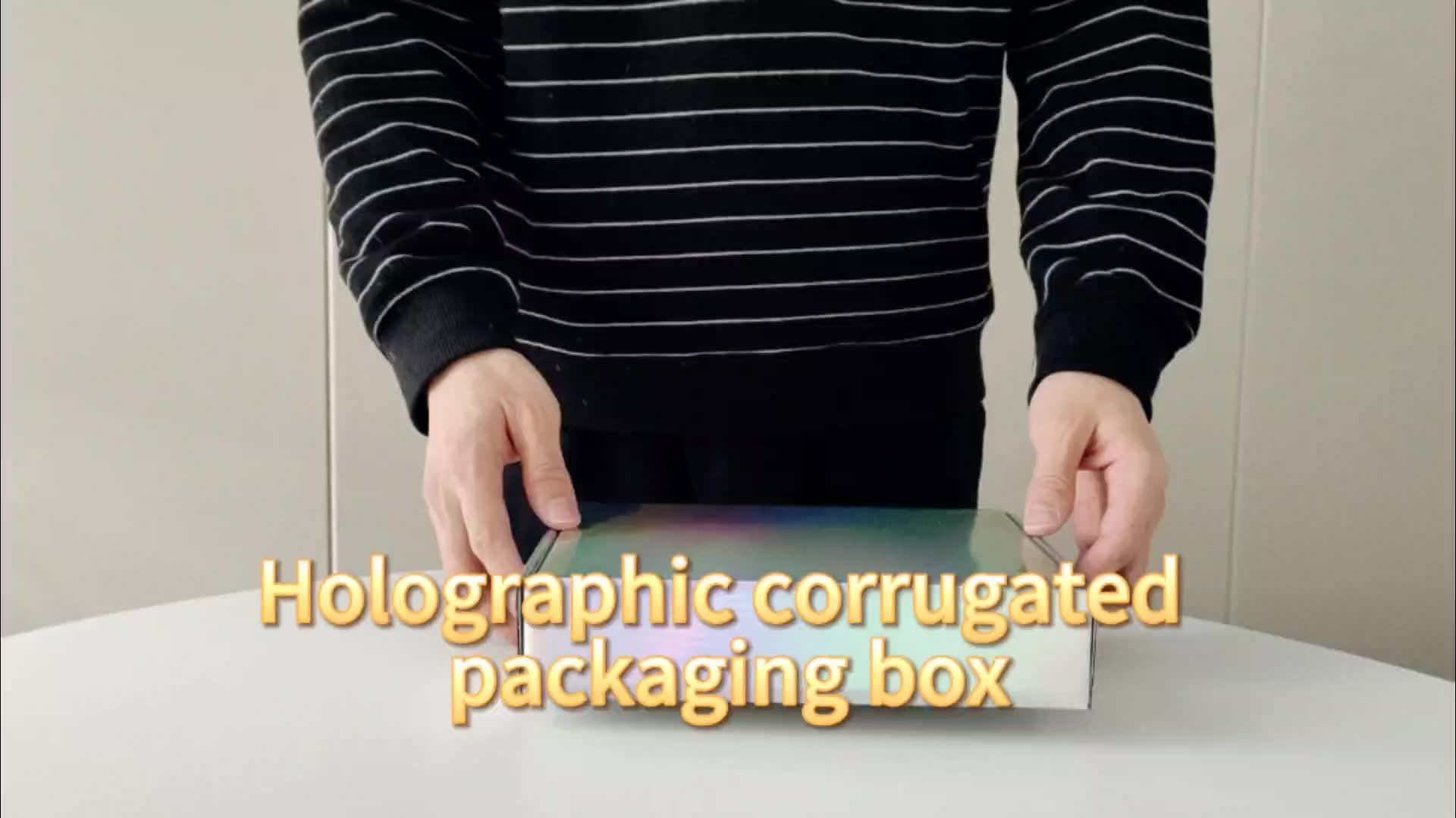 Holographic Cardboard Hair Extension Box Shoe Clothing Luxury Folding ...