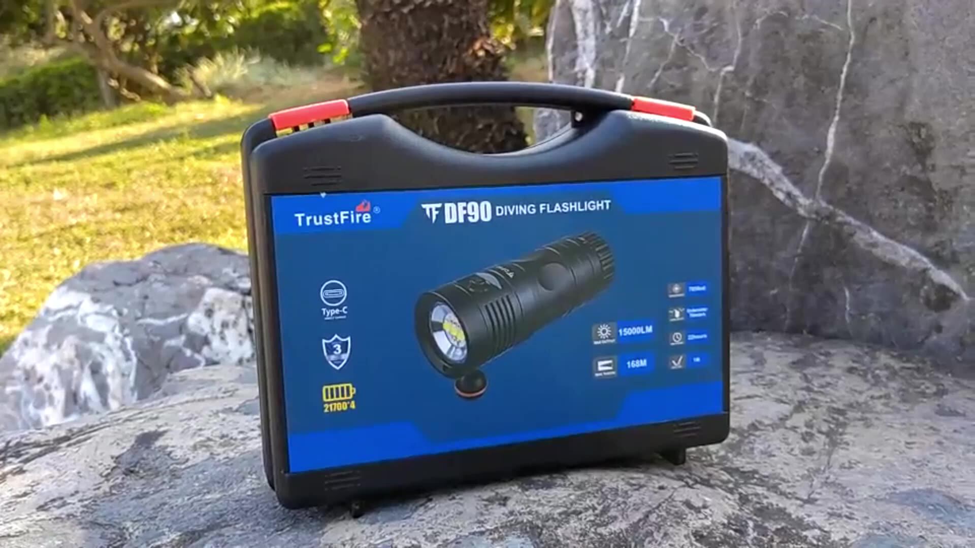 Trustfire High 15000 Lumens Deep Sea Scuba Diving Torch Df90 Underwater ...
