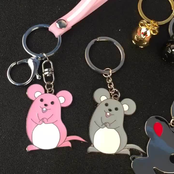 Pink Gray Keychain Rat Year Of The Rat Keychain 2020 Zodiac Keychains ...