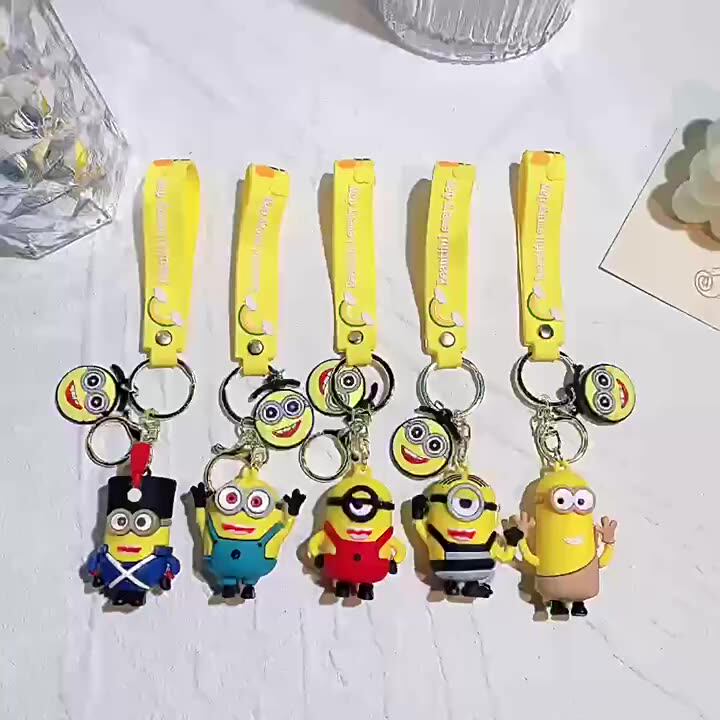 Wholesale Promotional 3d Pvc Minions Keychains Cute Kawaii Anime ...