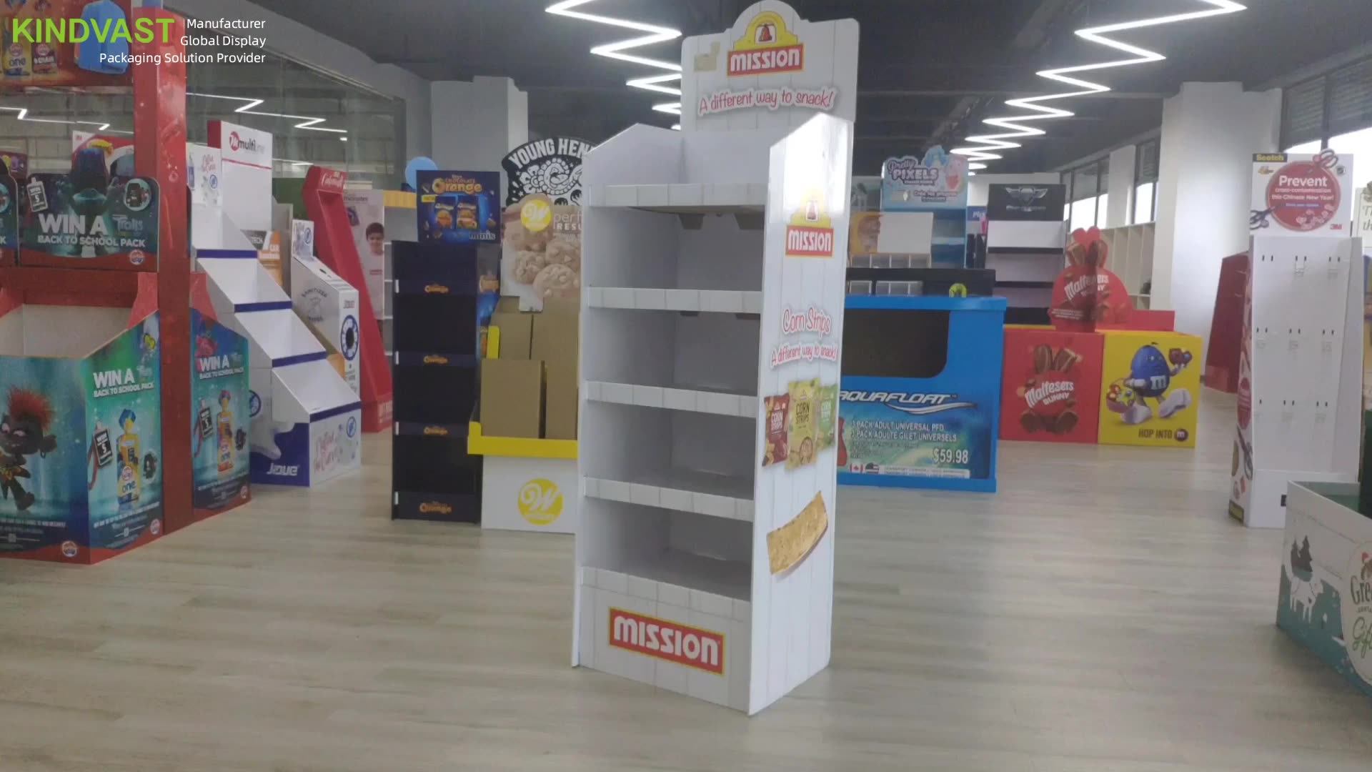 Beautiful Advertise Cardboard Floor Free Standing Display Stands Paper ...