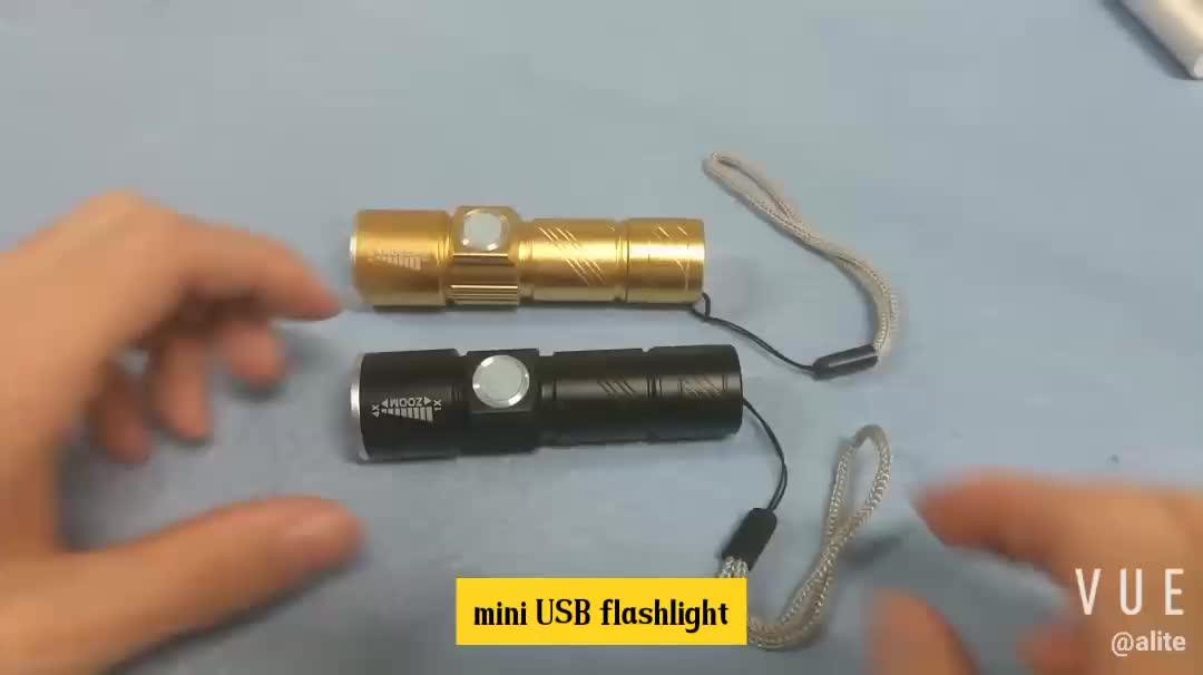 Portable Mini Pocket Torch Light Xpe Zoom Usb Rechargeable Flashlight ...