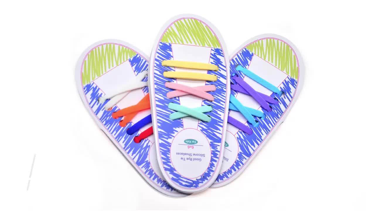 Irun Multi Colored Elastic Kids Shoe Laces Silicone Waterproof Rubber ...