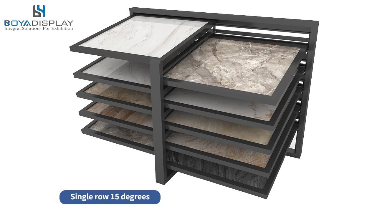 Customized Inclined Ceramic Ground Tile Display Facing Stone Metal ...