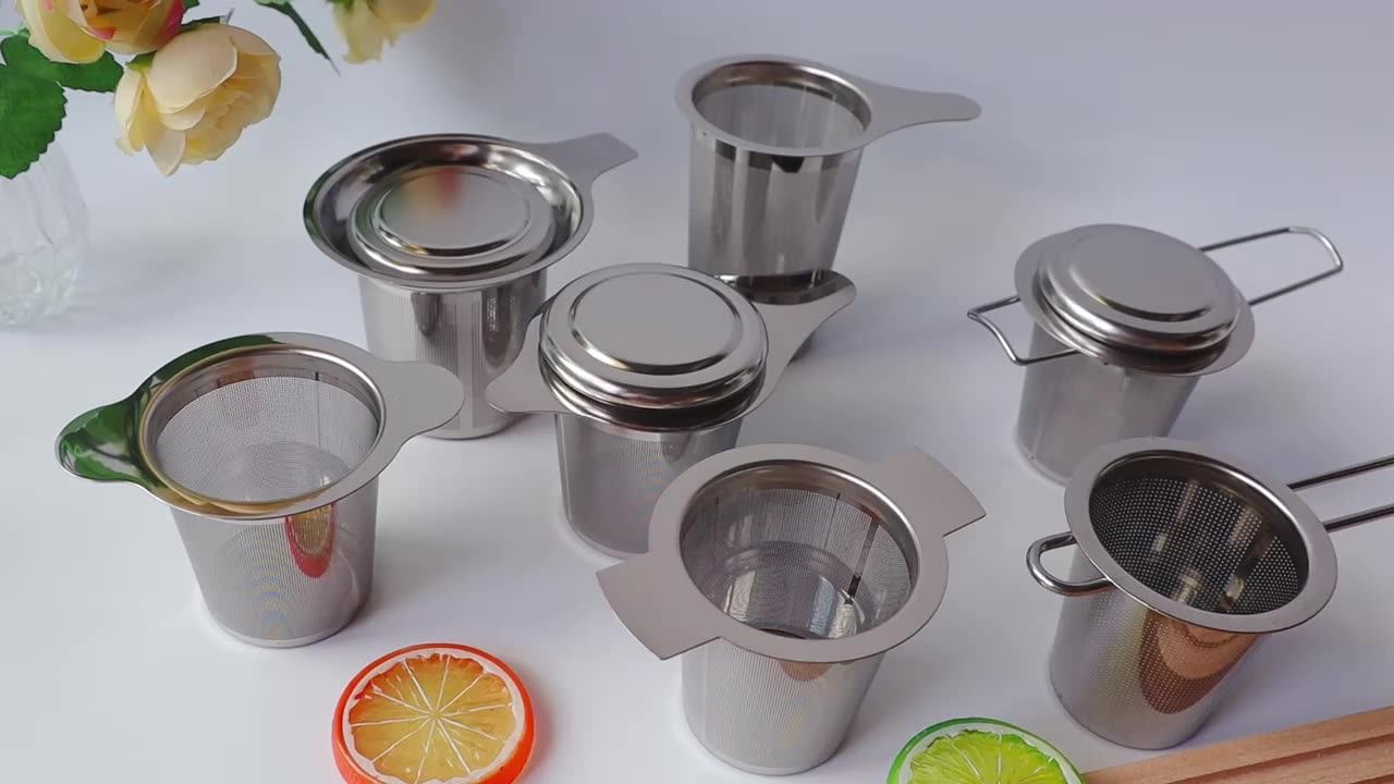 Stainless Steel Tea Strainer Fine Mesh Filters With Folding Handle And ...