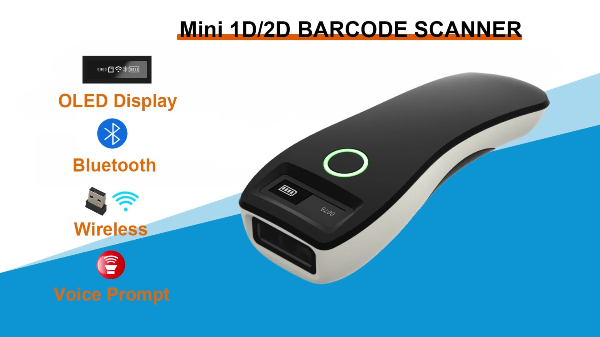 Mini Pocket Qr Code Reader Usb Wireless Bt 2d Barcode Scanner With ...