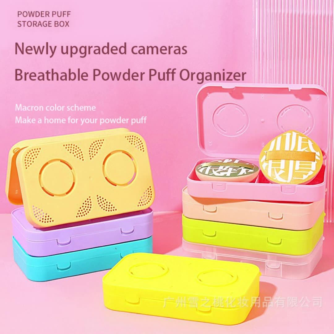 All-in-one Makeup Tool Storage Box Holds Two Air Cushion Powder Puff ...
