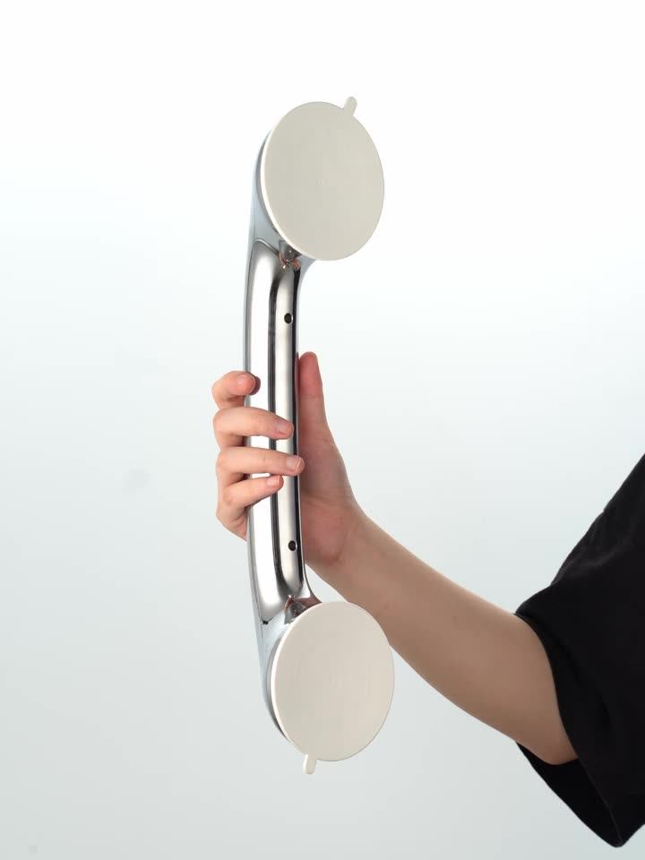 F011cp Abs Plastic Chromed Suction Grab Bar Toilet Safety Rail Bathroom ...
