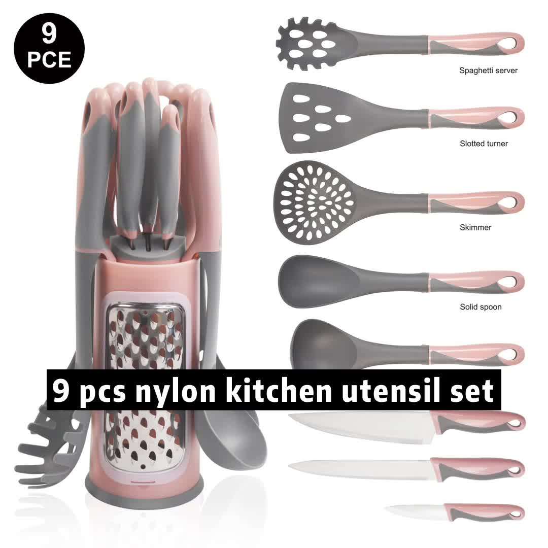 9 Pieces Knife Grater Combined Multifunction Nylon Cooking Utensil ...