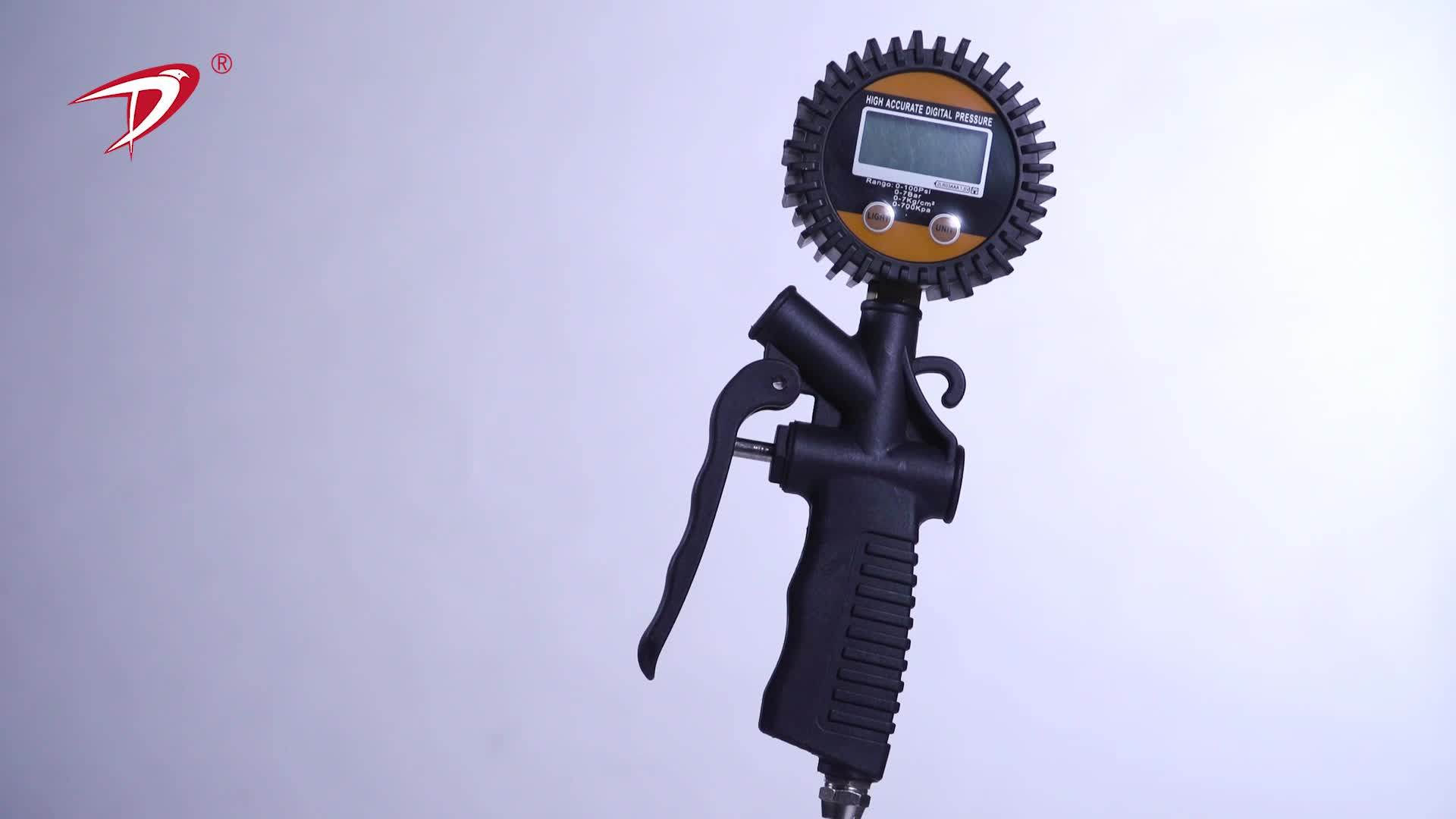 Portable Tyre Tire Air Inflator With Digital Dial Gauge Inflation Gun ...