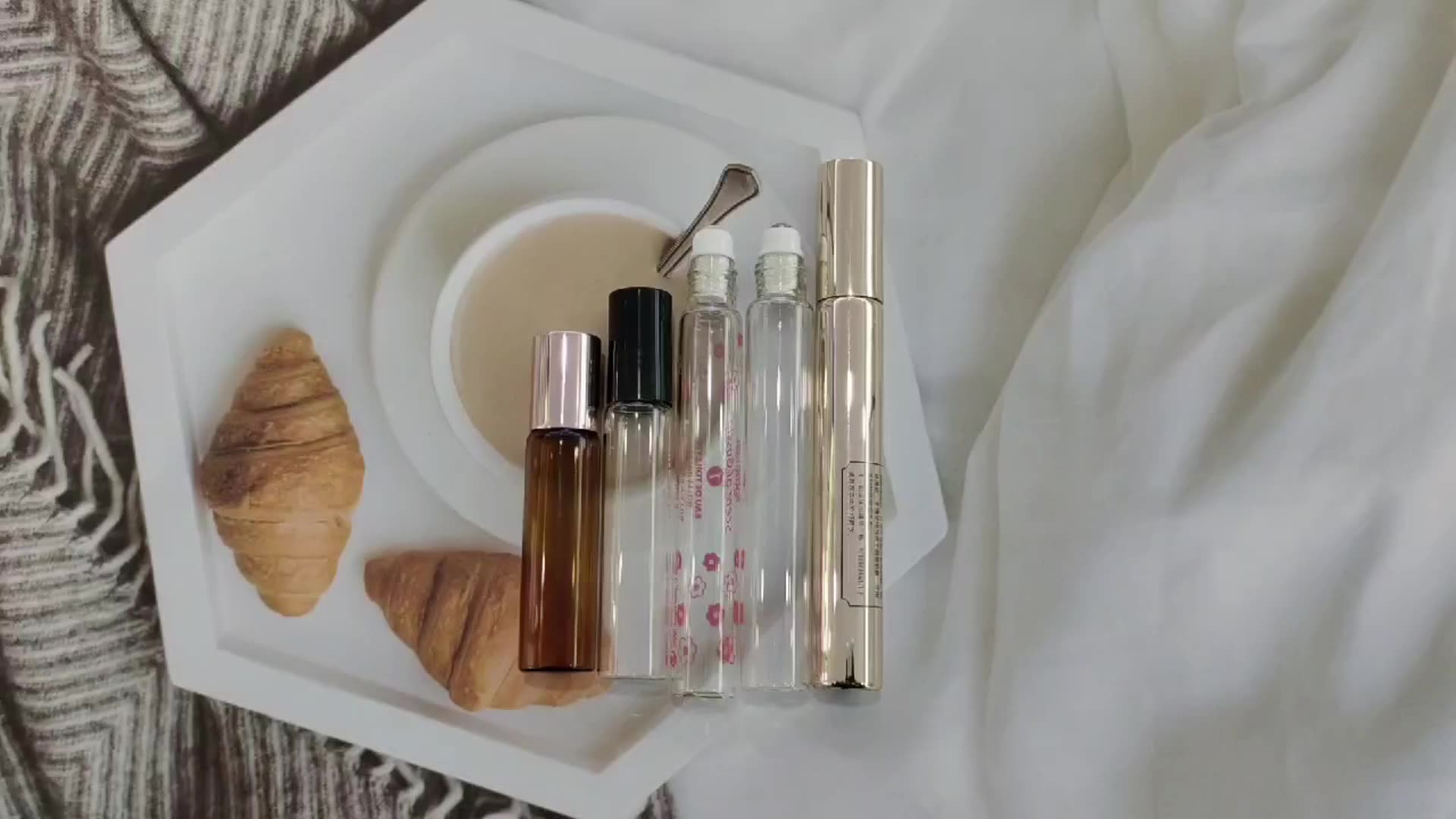 1/6oz 5ml Mini Roll-on Glass Essential Oil Bottle Metal Roller Ball ...