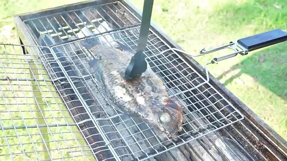 Removable Wood Handle Portable 430 Stainless Steel Vegetable Barbecue ...