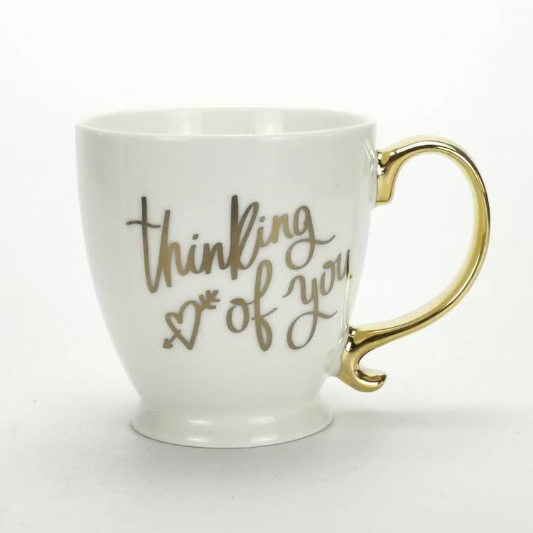 Wholesale Customized Ceramics Mugs Custom Gold Design And Gold Handle ...