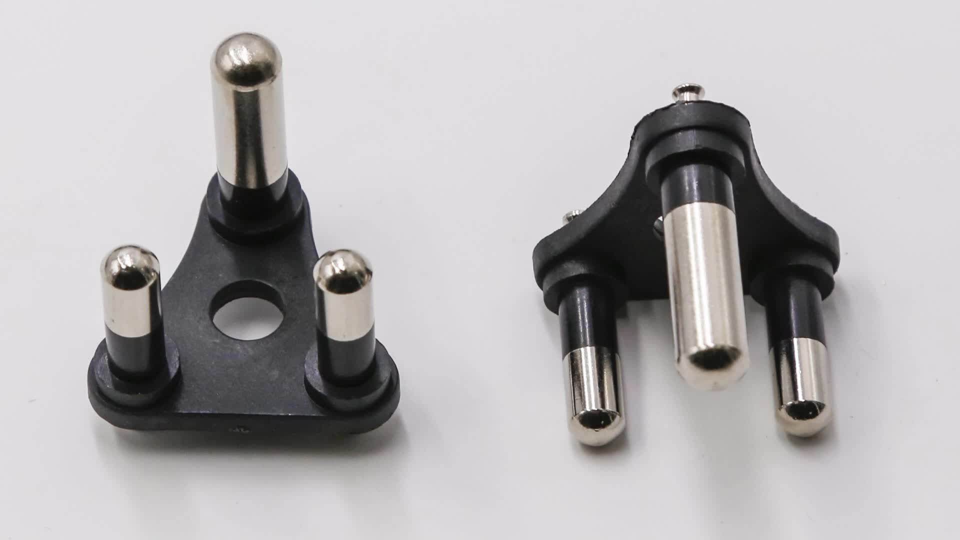 Solid South Africa Plug Insert 3 Round Pins Plug In Triangle Pattern ...