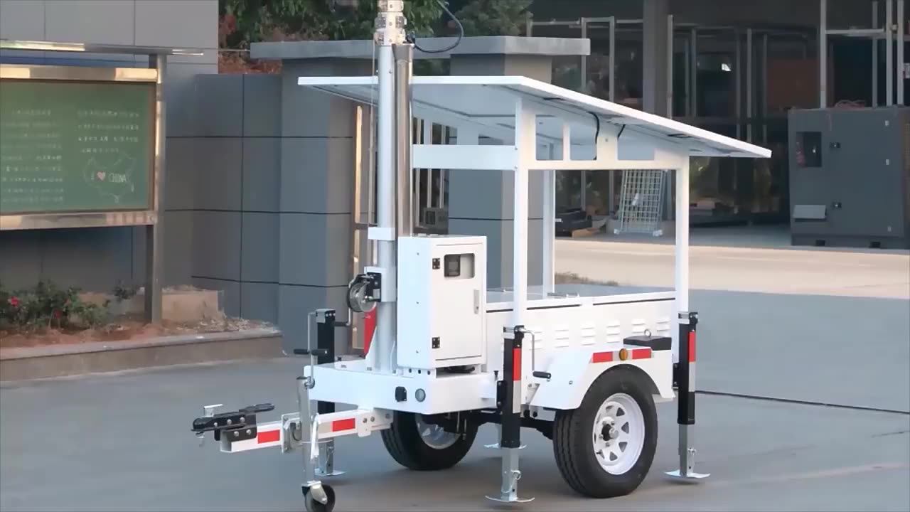 Off Grid Portable Solar Surveillance Trailer For Parking Lot And ...