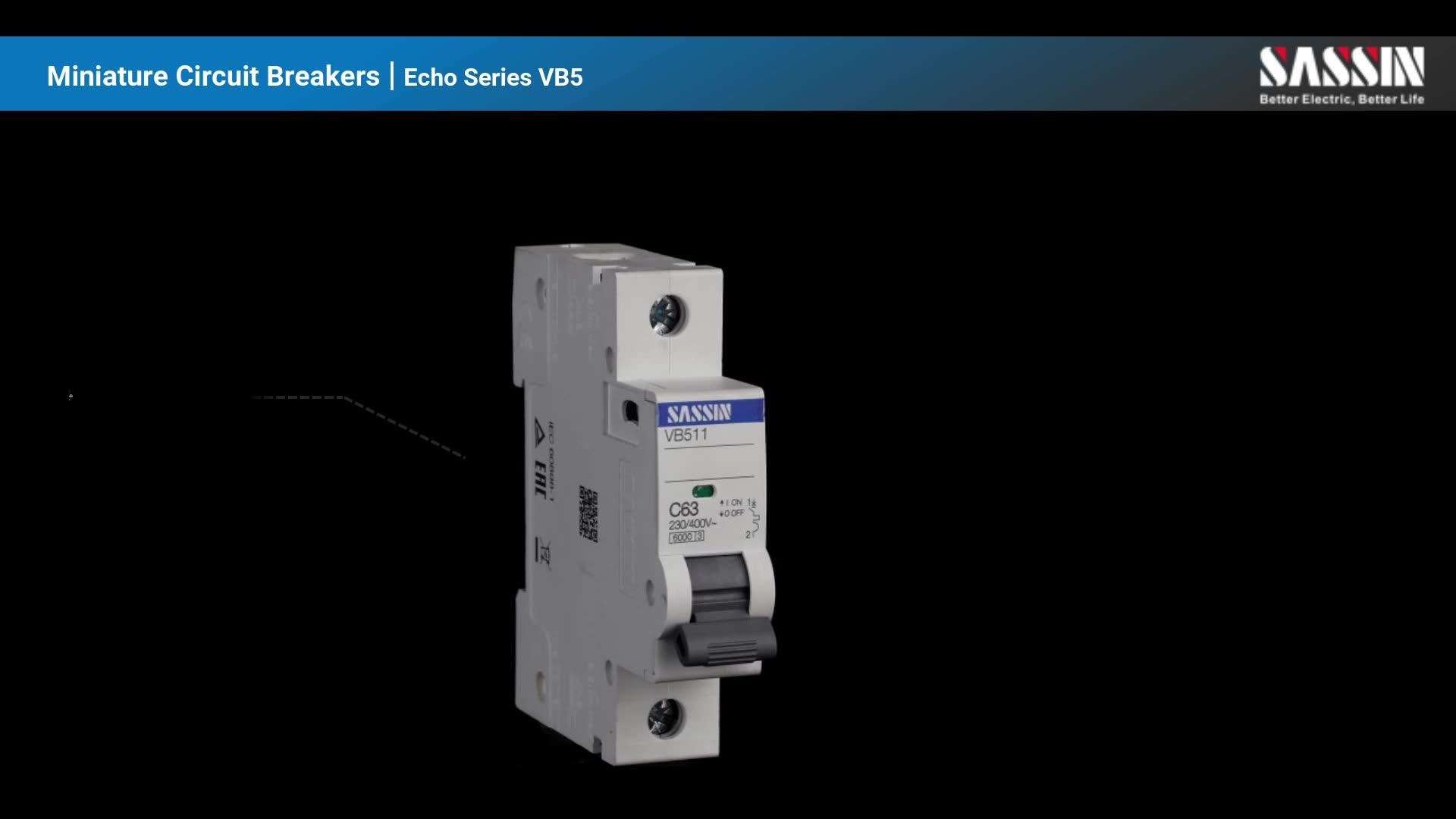 Vb5 Sassin Single 1p+n 4.5ka 230v Iec60898 Mcb Mini Circuit Breaker ...