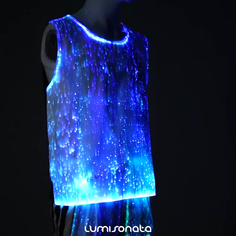 Glow In Dark Glowing Luminous Festival Rave Led Fiber Optic Clothes ...