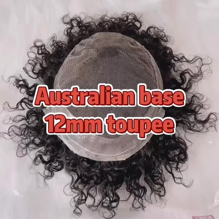Factory Stock Australian Lace Pu Base Jet Black Afro Curl 4mm 6mm 100% ...