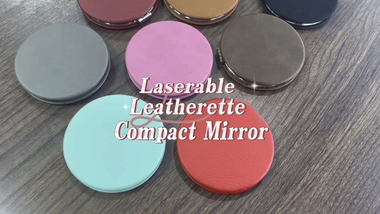 Laser Engraving Leatherette Laserable Blanks Compact Mirror With Custom ...