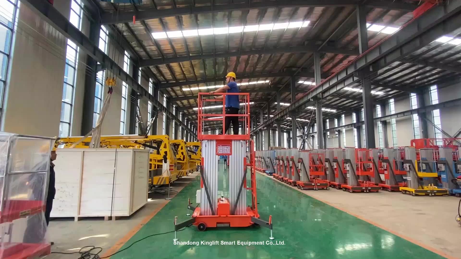 Qiyun Kinglift 10m Hydraulic Double Mast Man Lift Aluminum Hydraulic ...