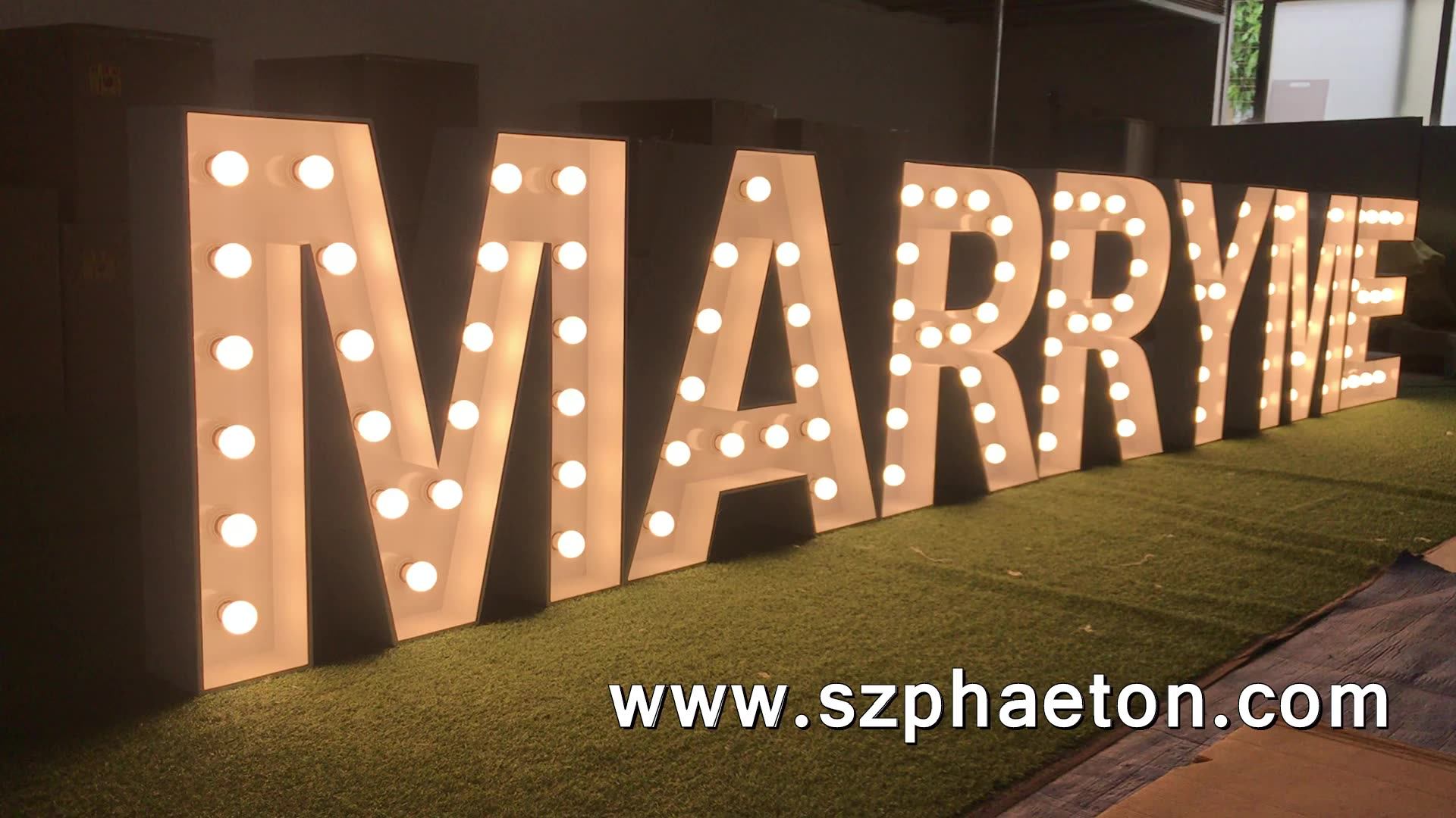 Bachelorette Party Supplies Marquee Letters Marry Me I Do Luminous Led ...