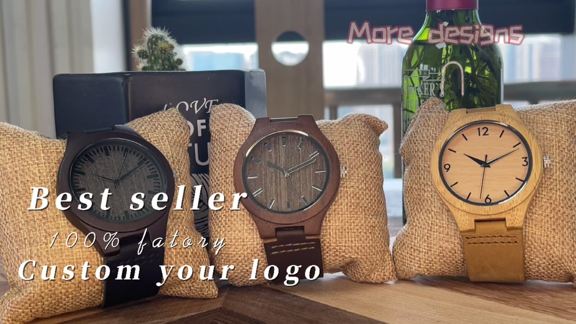 Custom Logo Personalized Gift Wooden Watches Quartz Bamboo Man Wrist ...