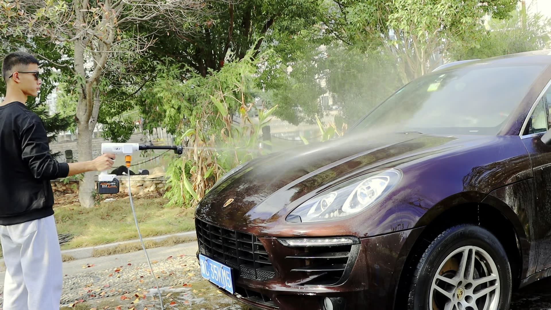 24v High Pressure Cordless Car Washer Wireless Spray Portable Water Gun ...