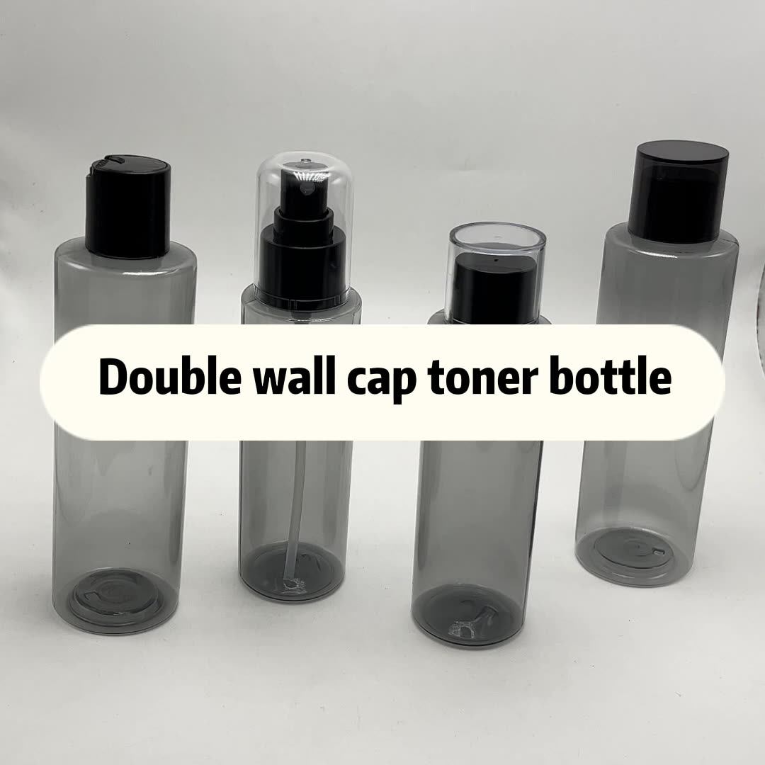 Empty Hair Oil Bottles Wholesale Clear Black 100ml Plastic Cosmetic ...