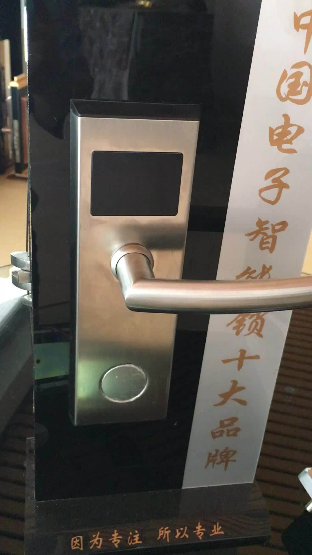 Stainless Steel Door Handle Lock Electric Keyless Rfid Swipe Key Card ...