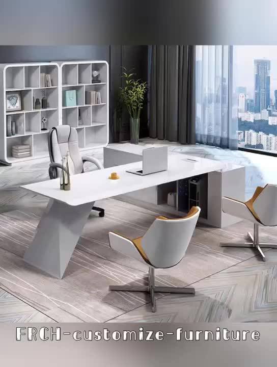 High Quality Customized White High Gloss Modern Executive Computer ...