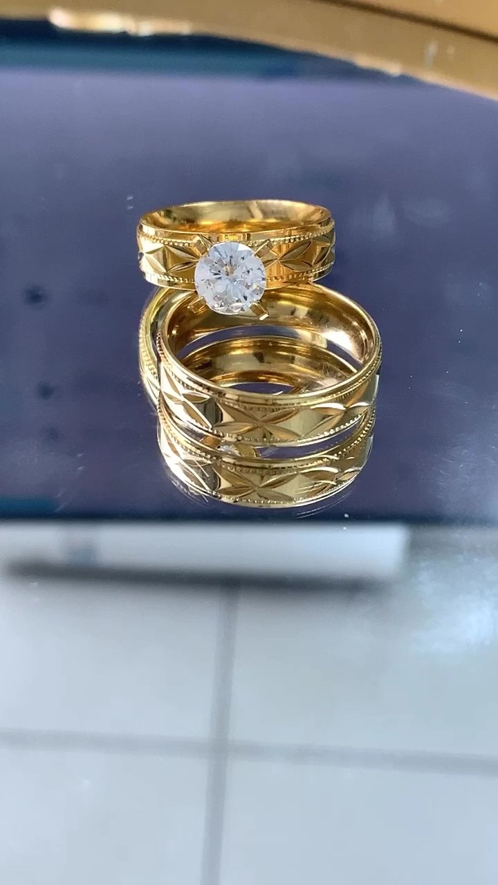 18k Plaque D'or Cristal Zircon Cubique Anneaux De Mariage Dragon Design ...
