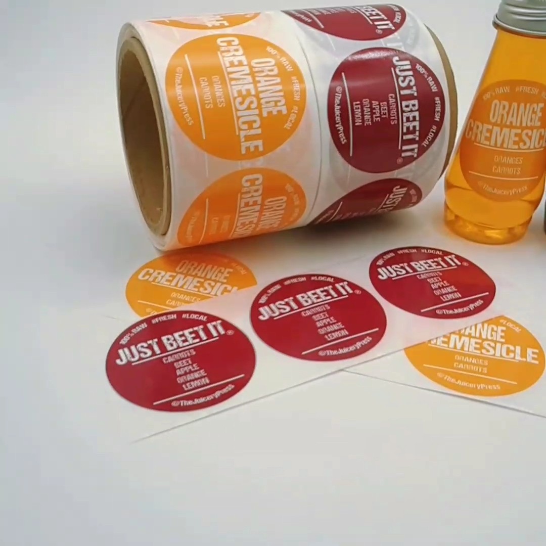 Orange Juice Labels Plastic Bottles Water Package Stickers Label Roll ...