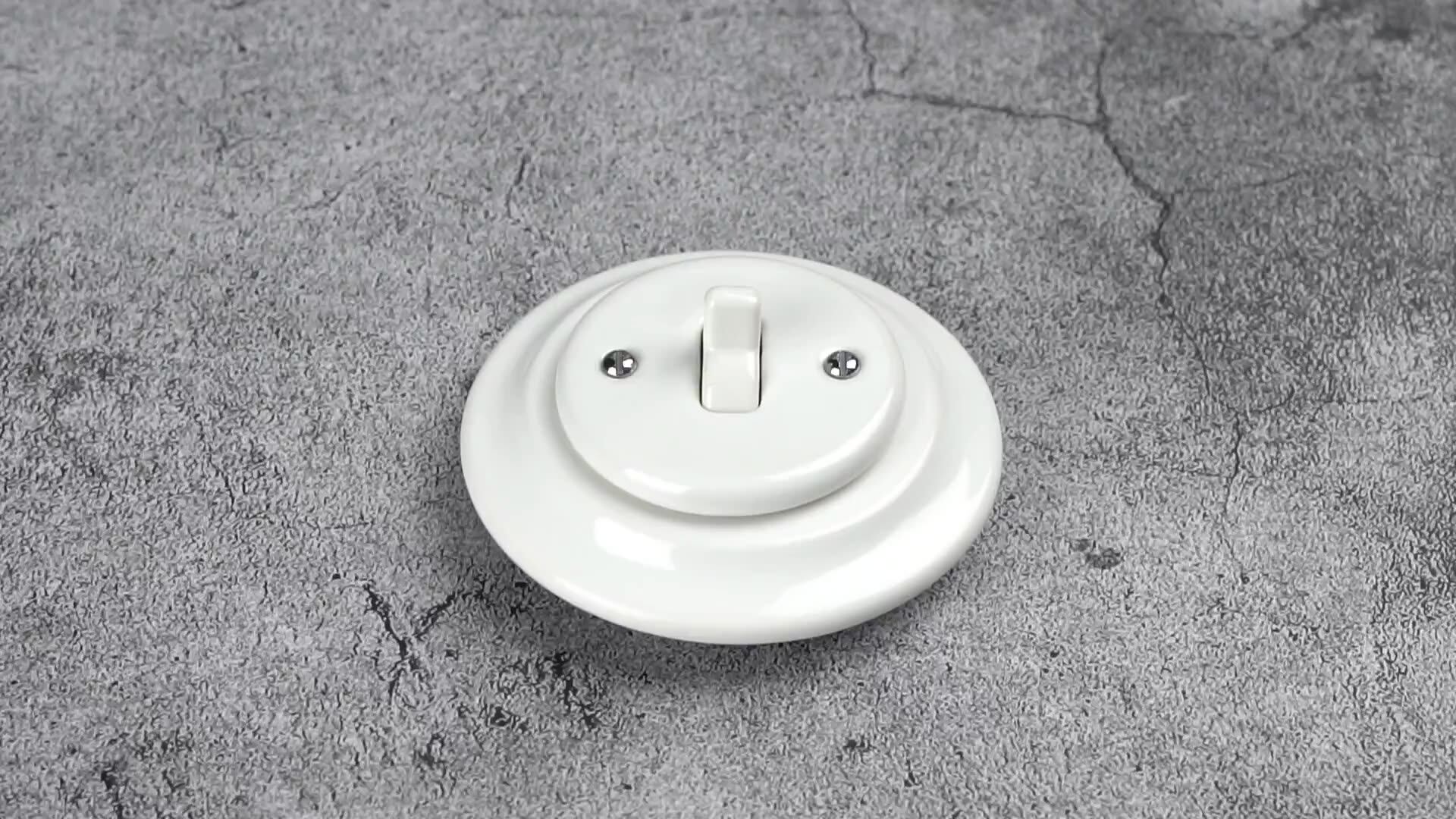 Keruida Electric Home Power Switch Flush Mounted Vintage Ceramic Toggle ...