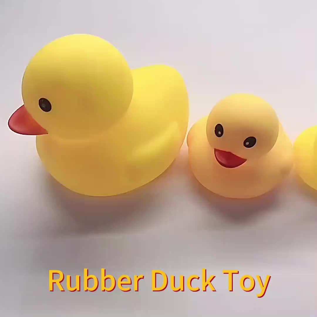 Cute Little Yellow Rubber Duck Toys Bath Water Play Pinching Making ...