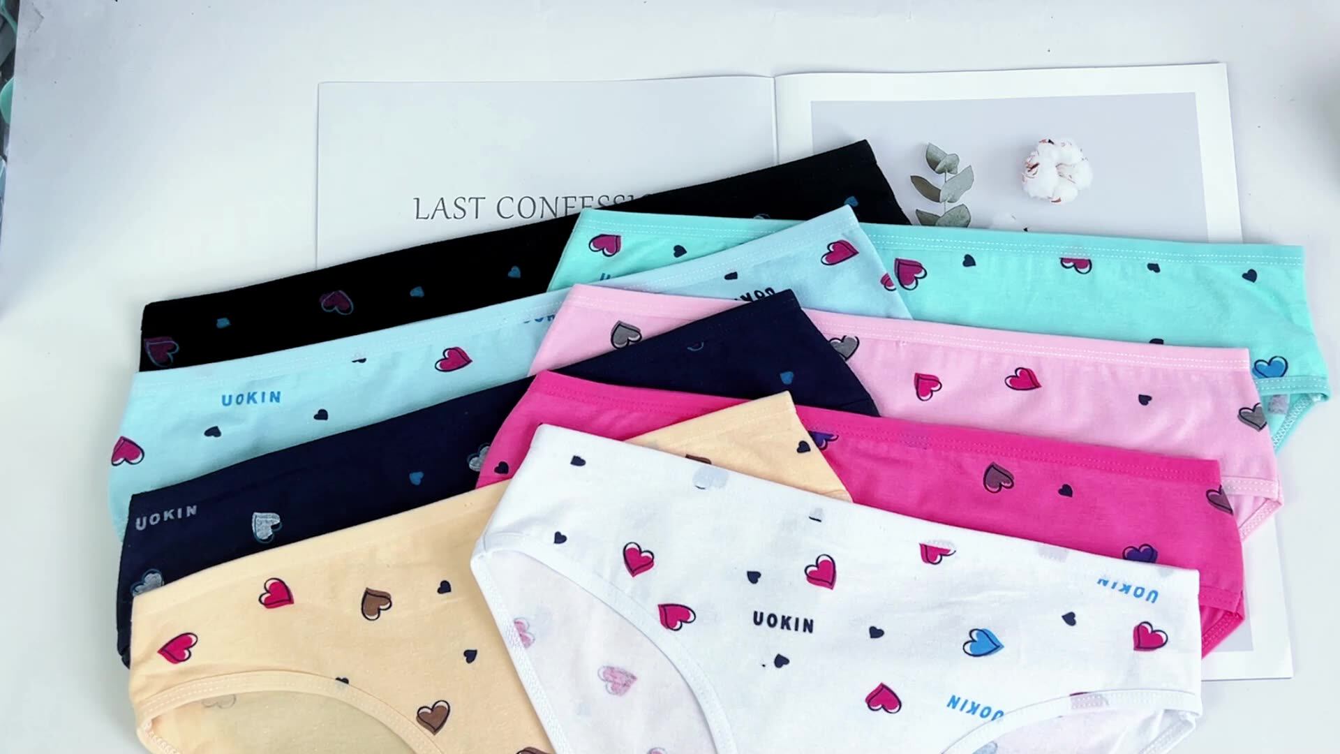 Uokin Cute Floral Print Pure Cotton 95% Underwear Women Hipster Full Briefs Panties Mid Waist ...